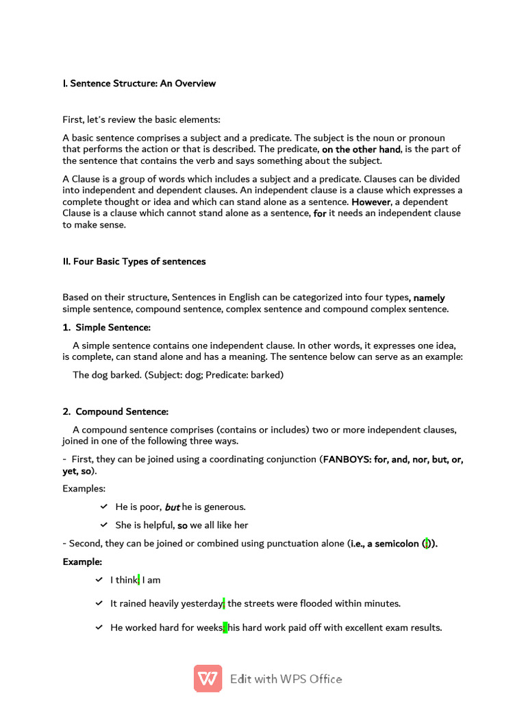 Understanding Sentence Structure Basics | PDF | Language Mechanics ...