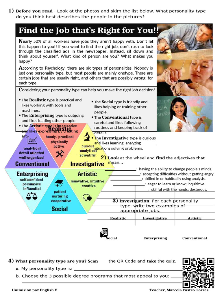 Discover Your Ideal Job by Personality | PDF | Science | Liberal Arts ...