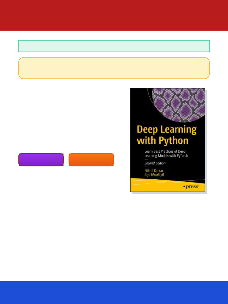 Deep Learning with Python Learn Best Practices of Deep Learning Models ...