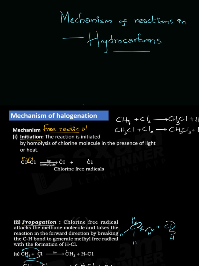 Mechanism of Reactions in Hydrocarbons Note-20250211123502192313 | PDF