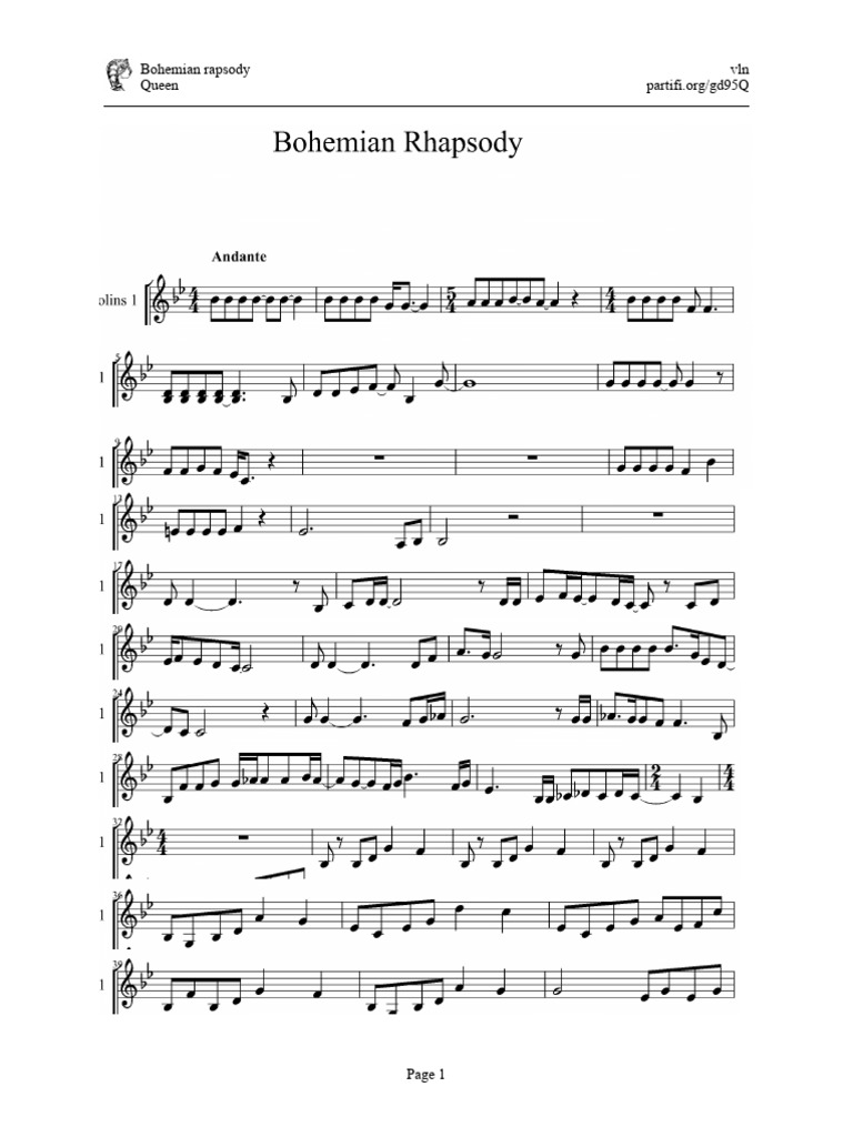 Rapsodia Bohemia Violin 1 | PDF