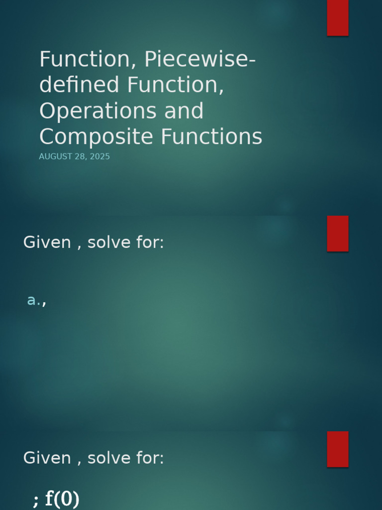 Function Piecewise Defined Function Operations and Composite | PDF