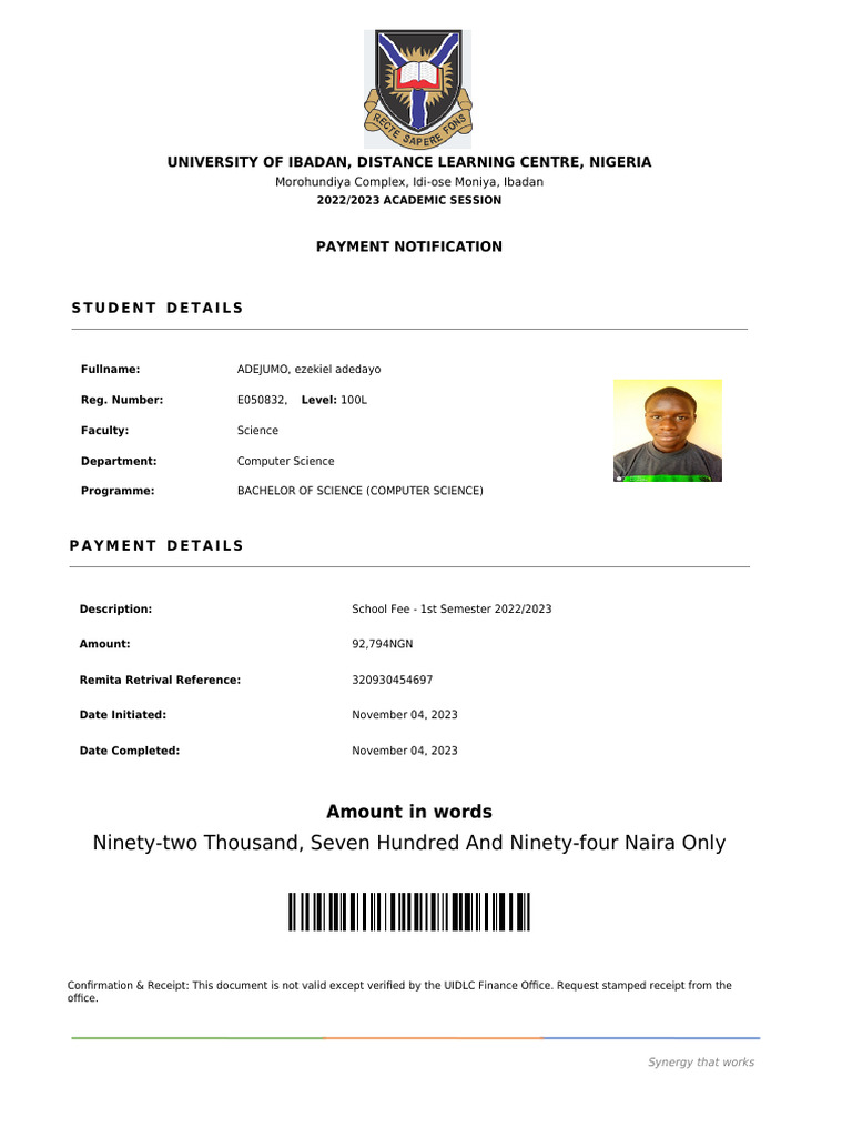 ADEJUMO Payment Receipt (1) | PDF