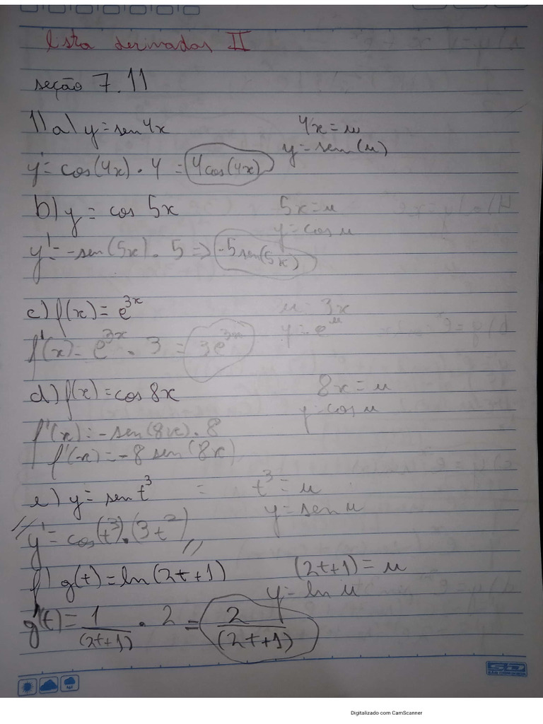Lista Derivadas 2 | PDF