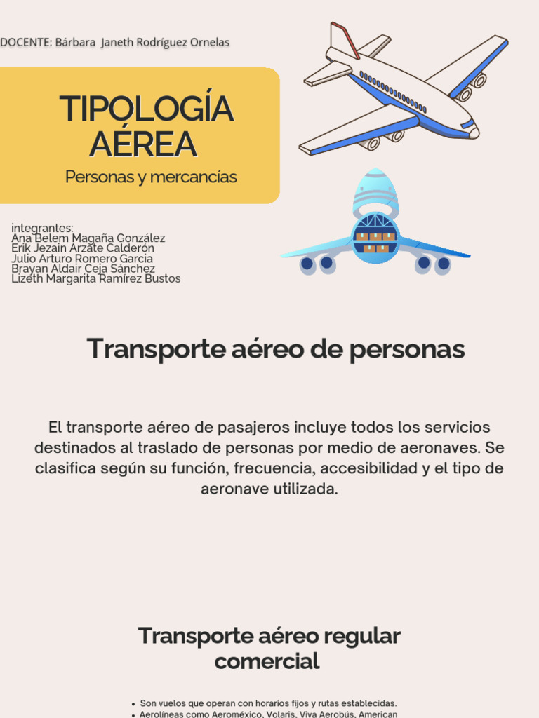 Tipos de Transporte Aéreo: Personas y Carga | PDF | Transportador de ...