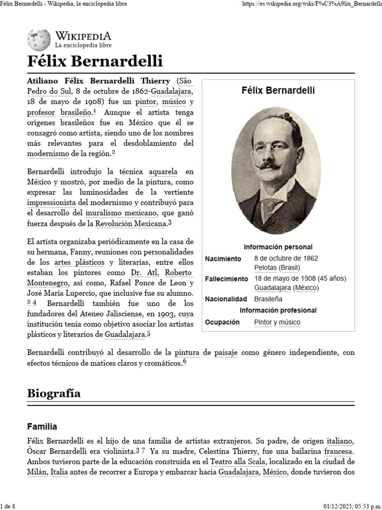 Félix Bernardelli - Wikipedia, La Enciclopedia Libre | PDF | Las artes