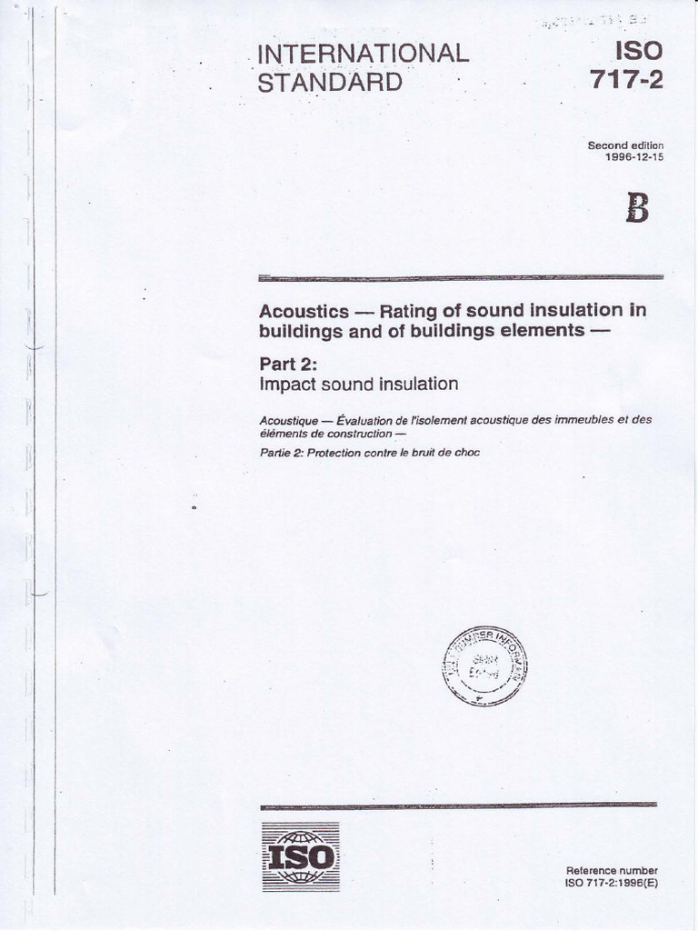 International Standard ISO 717-2 Part 2 Impact Sound Insulation | PDF