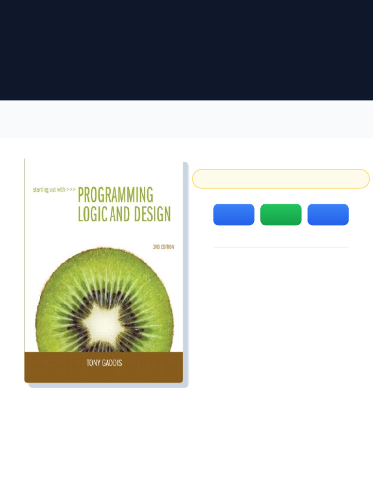 Starting Out with Programming Logic and Design 3rd Edition Edition Tony ...