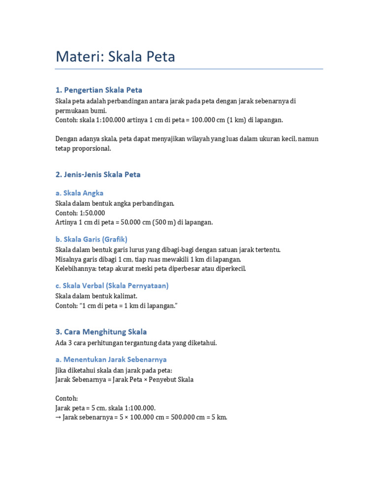 Pengertian dan Jenis Skala Peta | PDF
