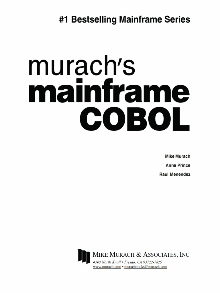 Murachs Mainframe COBOL (Mike Murach, Anne Prince, Raul Menendez) (Z ...