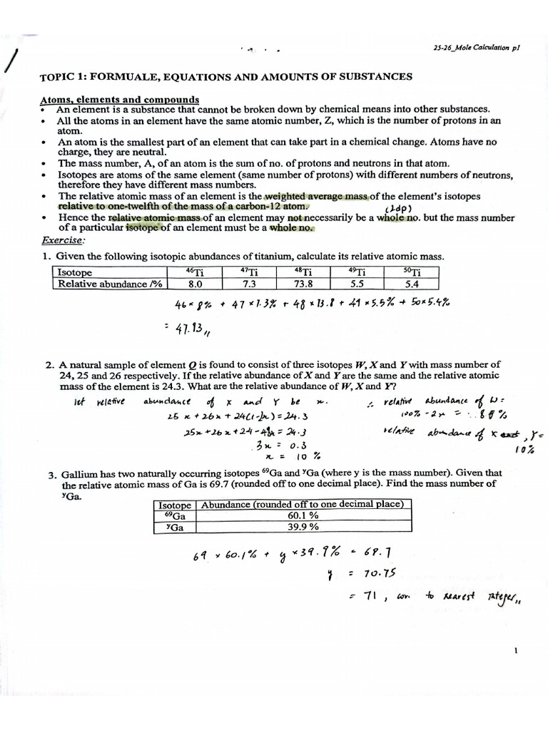 Chem Topic1 Enotes | PDF