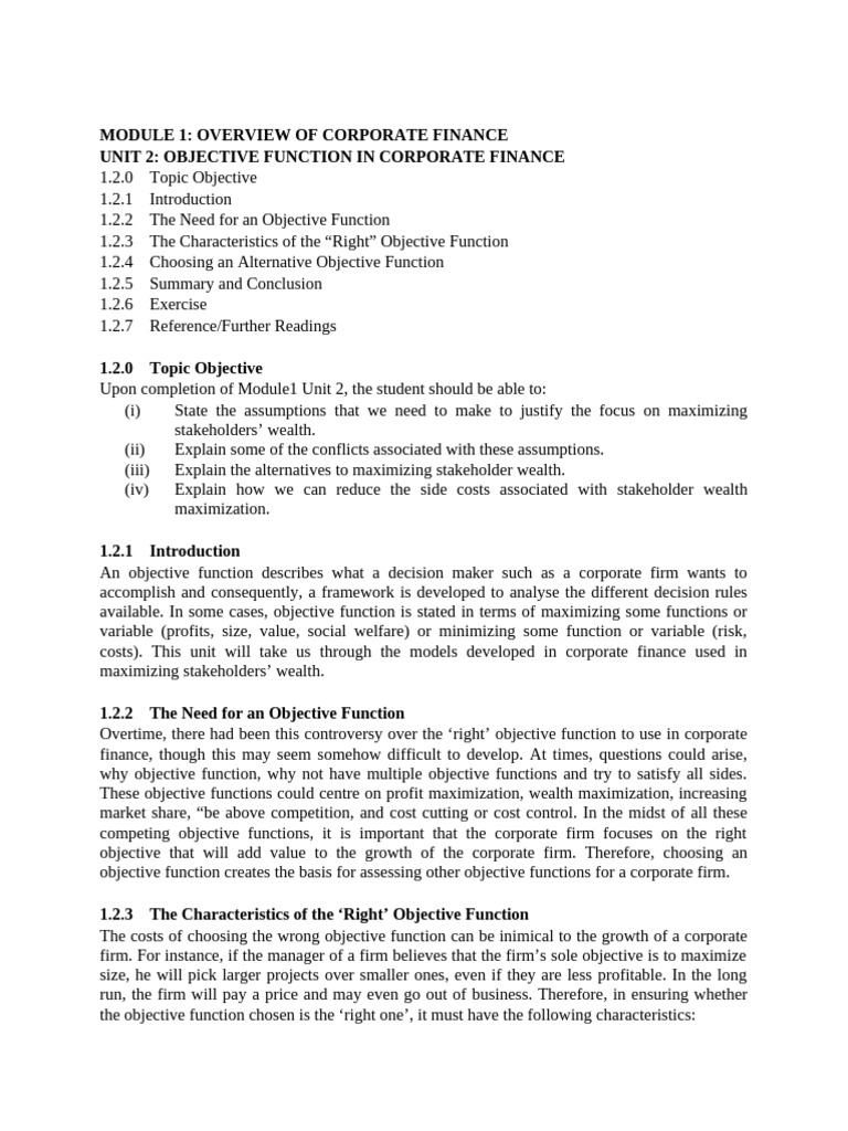 Module 1 Unit 2 | PDF | Loss Function | Profit (Economics)