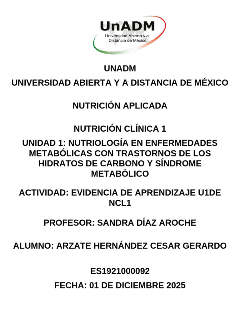 NCL1 U1 Ea Ceah | PDF | Nutrición | Dieta y nutrición
