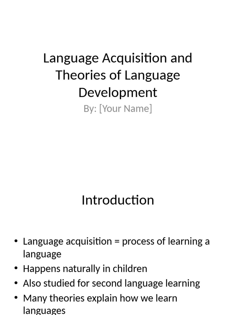 Language Acquisition Presentation Pdf