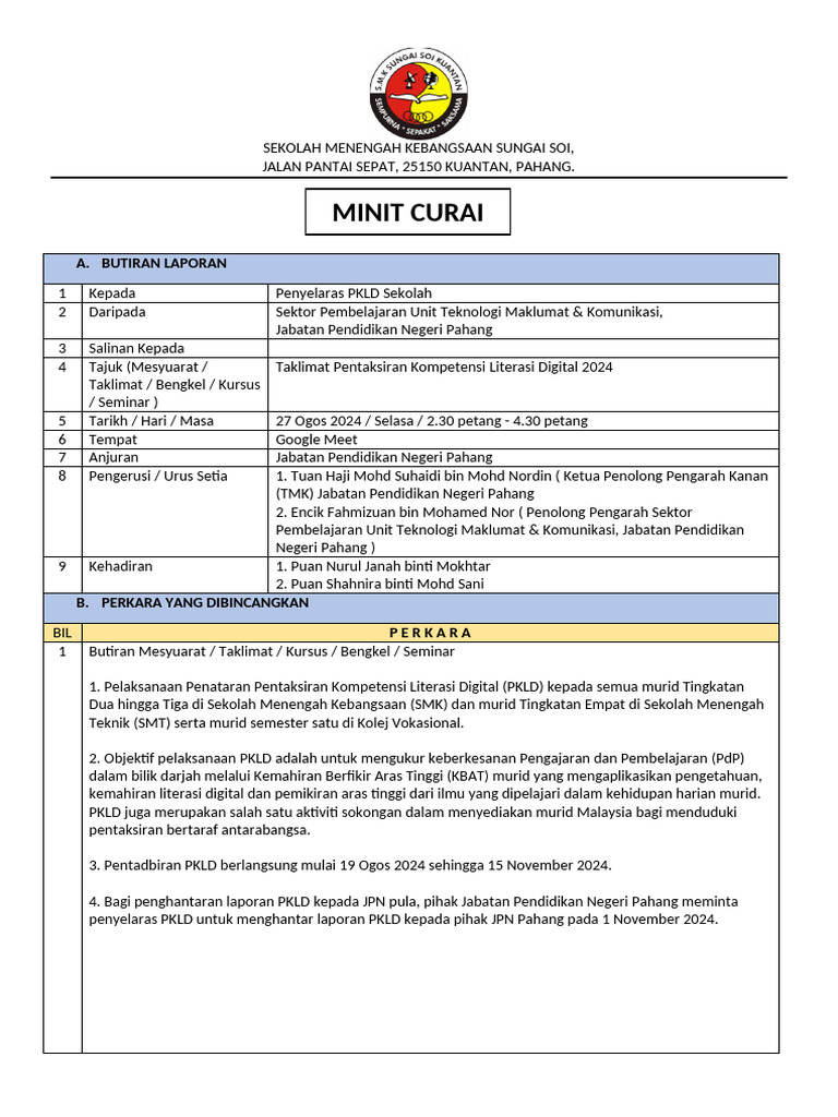 Minit Curai - Template 2025 | PDF