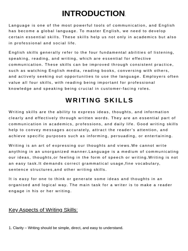 Essential Writing Skills for Success | PDF | Thought | Communication