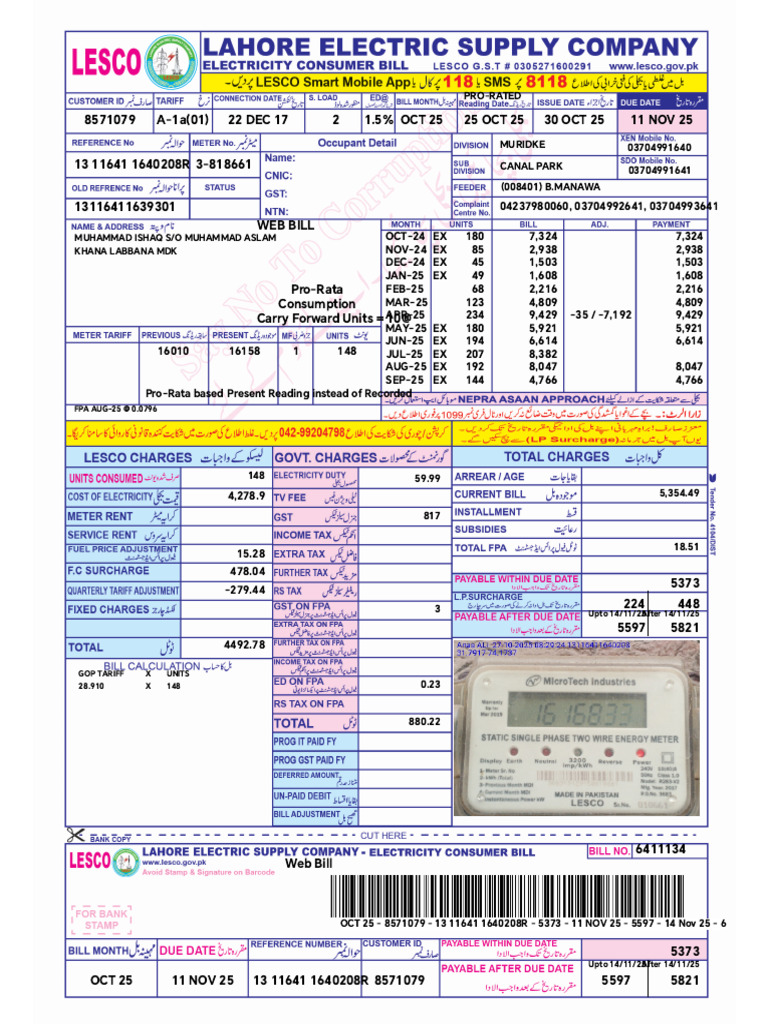 Pro-Rata Web Bill Summary | PDF