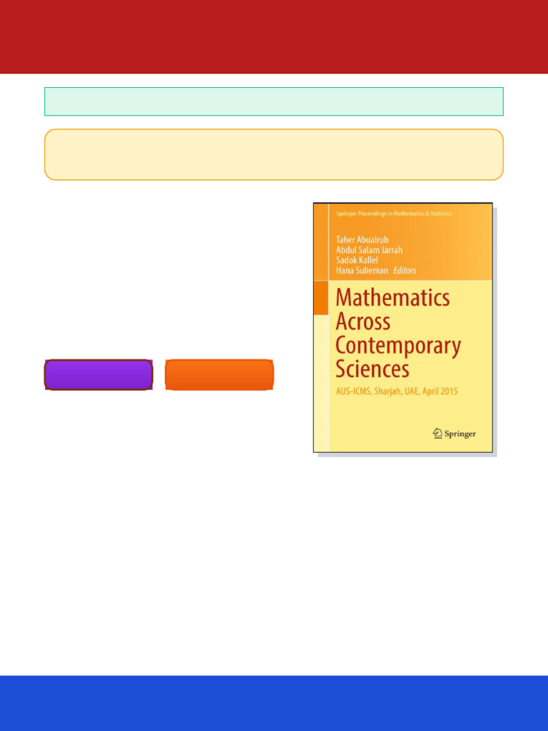 Mathematics Across Contemporary Sciences AUS ICMS Sharjah UAE April ...