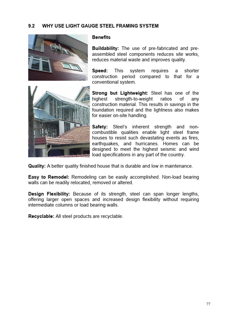 Benefits of Light Gauge Steel Framing | PDF | Framing (Construction) | Wall