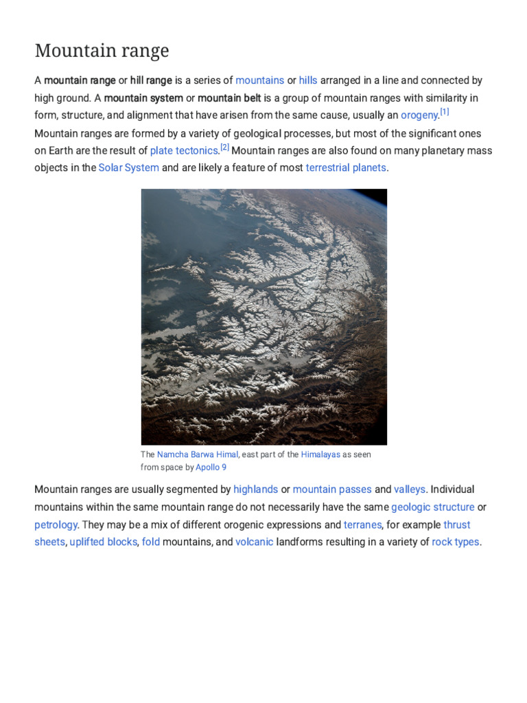 Understanding Mountain Ranges and Formation | PDF | Mountains ...