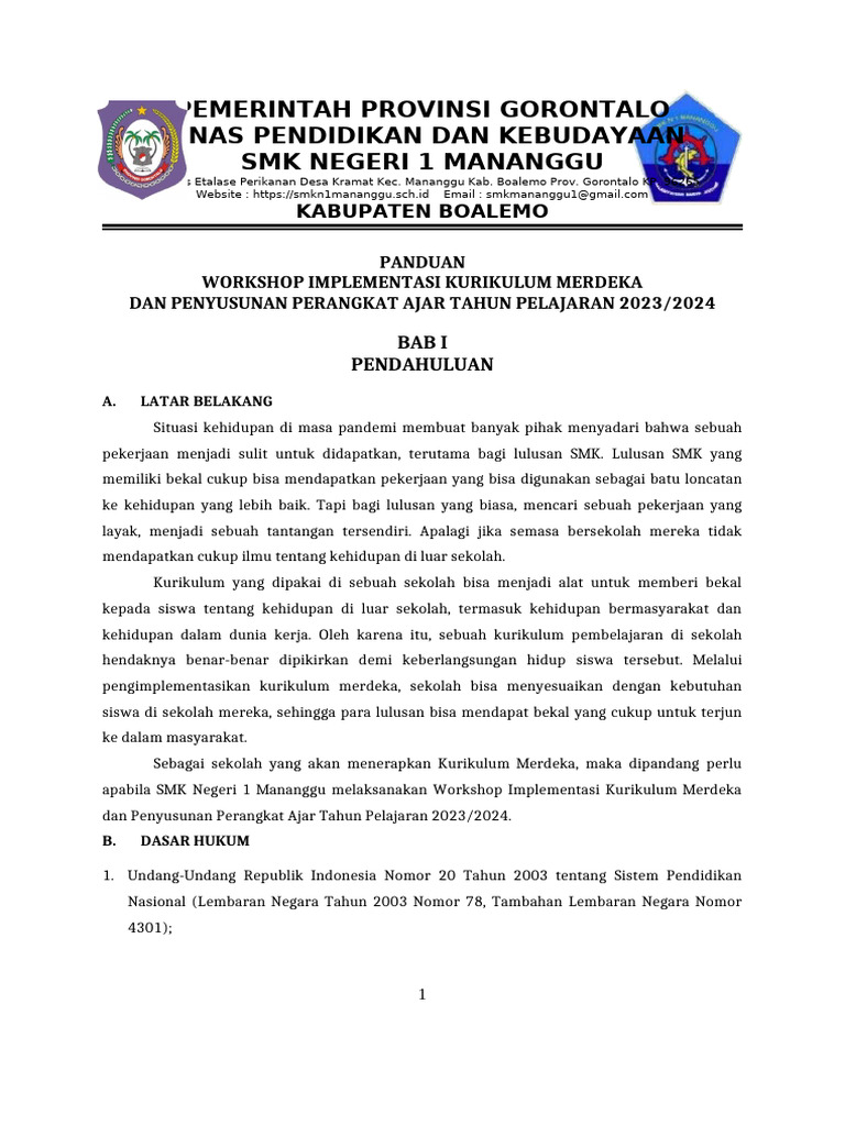 Workshop Kurikulum Merdeka SMK 2023 | PDF