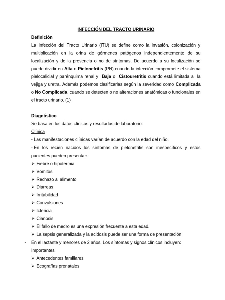 Infección del Tracto Urinario en Niños | PDF | Infección del tracto ...