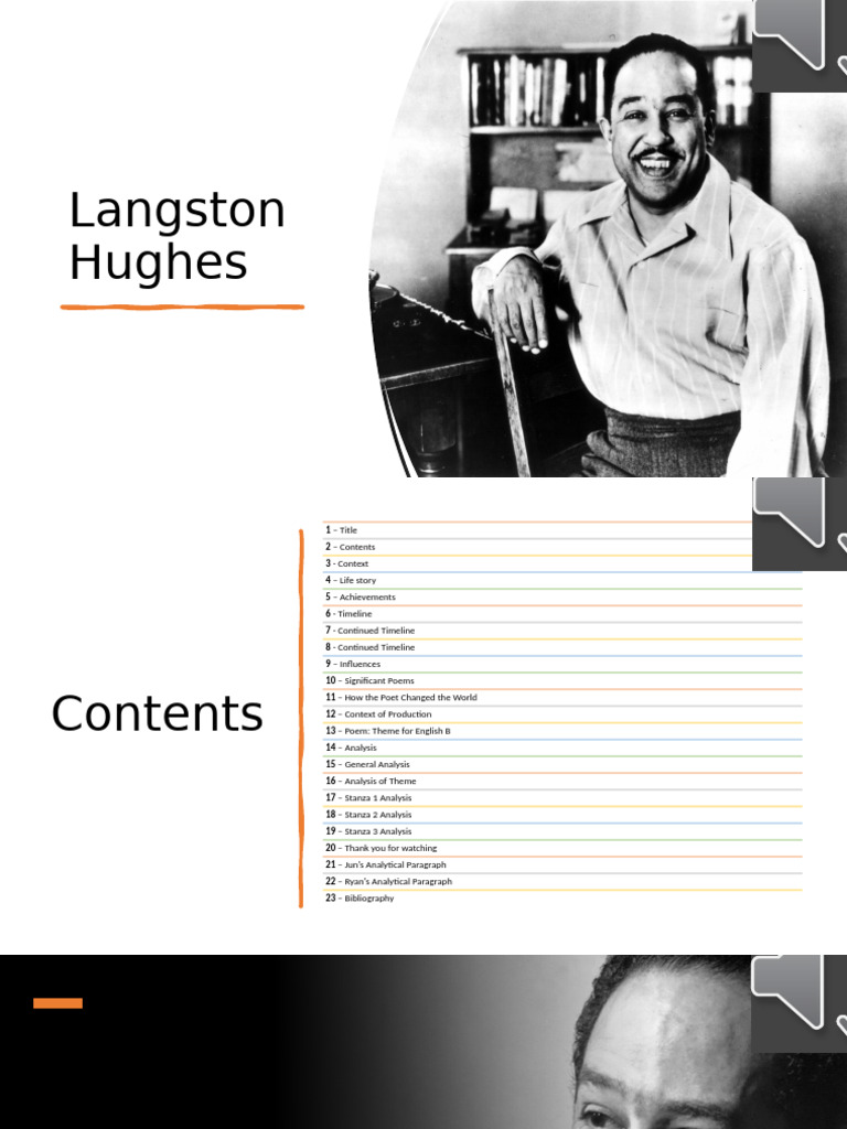 Langston Hughes Theme for English B | PDF | Poetry | Metre (Poetry)