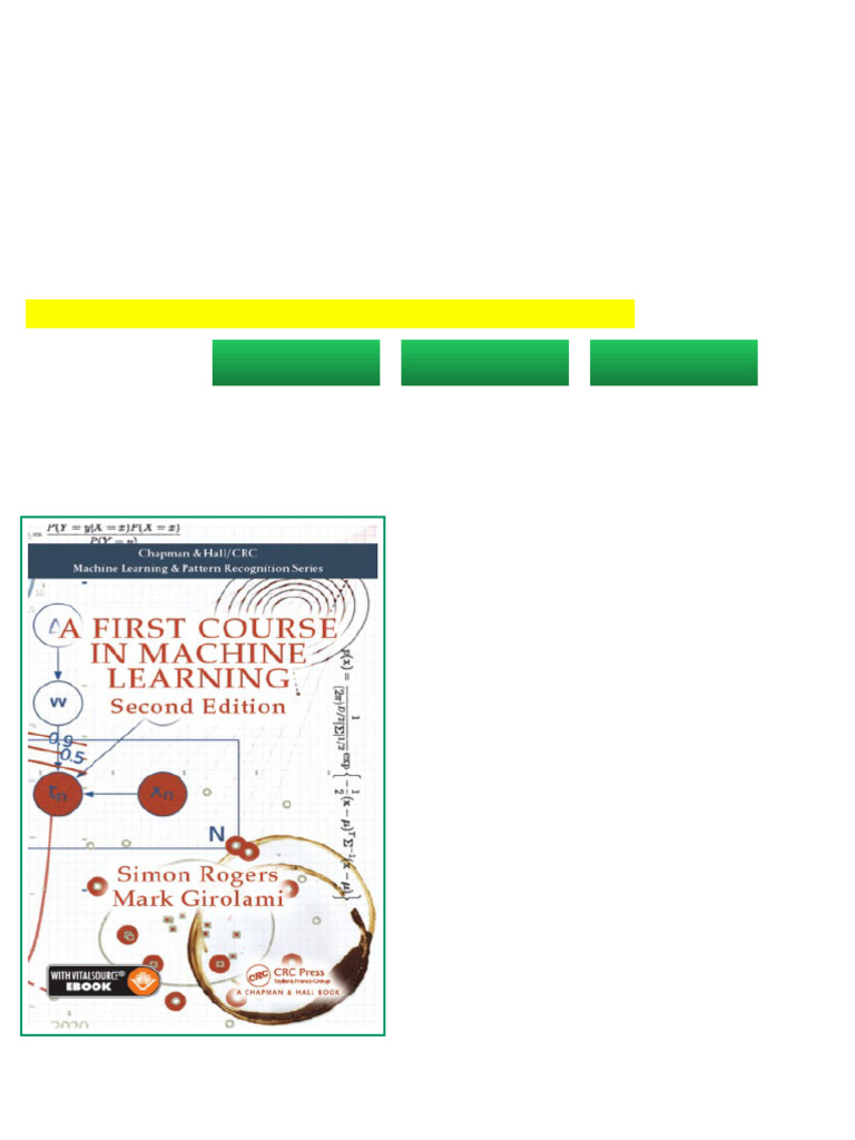 (Ebook) A first course in machine learning by Mark Girolami, Simon ...