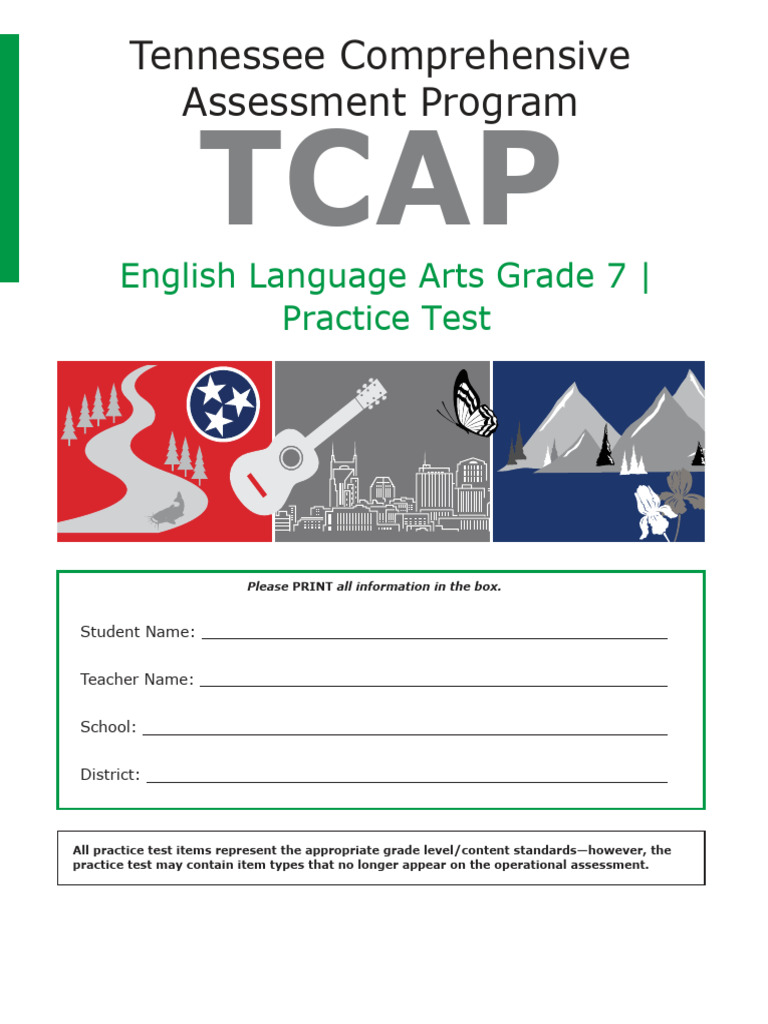 Grade 7 ELA TCAP Practice Test | PDF | Ice