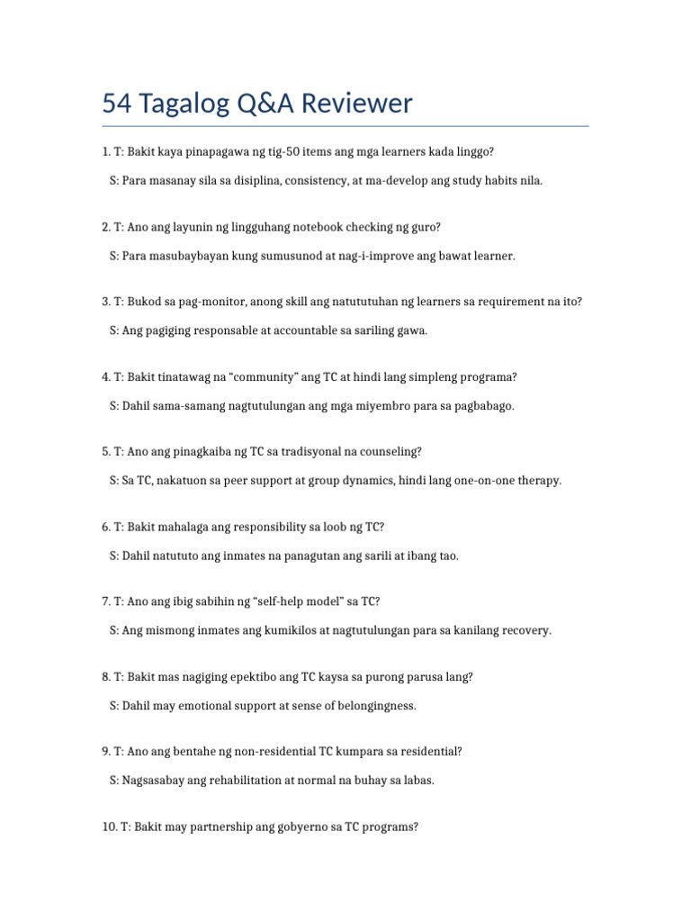 Tagalog QA Reviewer JEAAA | PDF