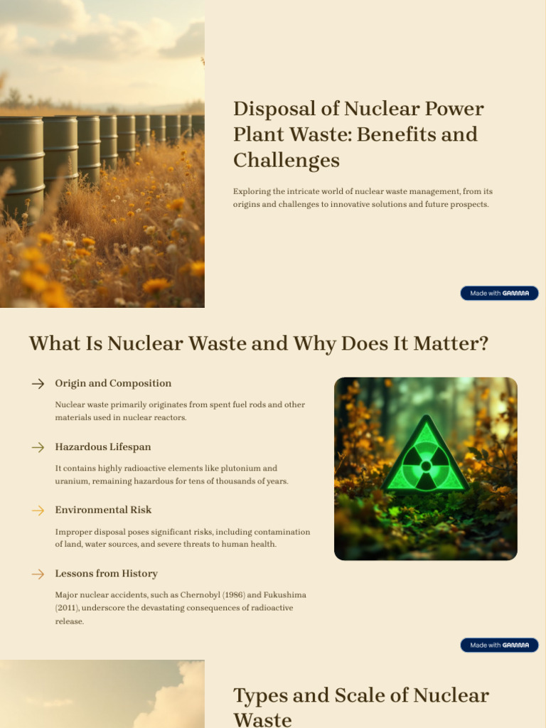 Nuclear Waste Management: Benefits & Risks | PDF | Nuclear Power ...