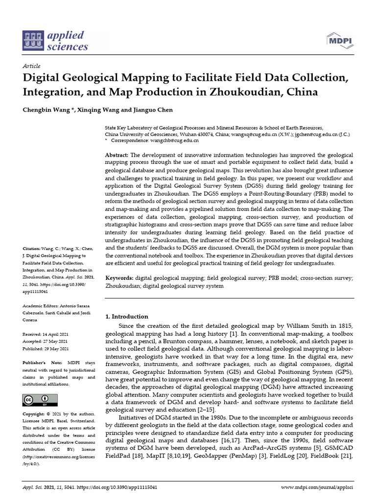 Digital Geological Mapping in Zhoukoudian | PDF | Geology | Arc Gis