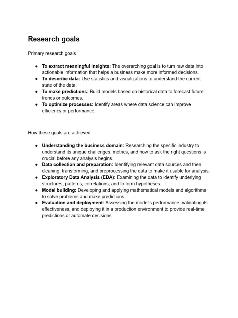Research Goals | PDF