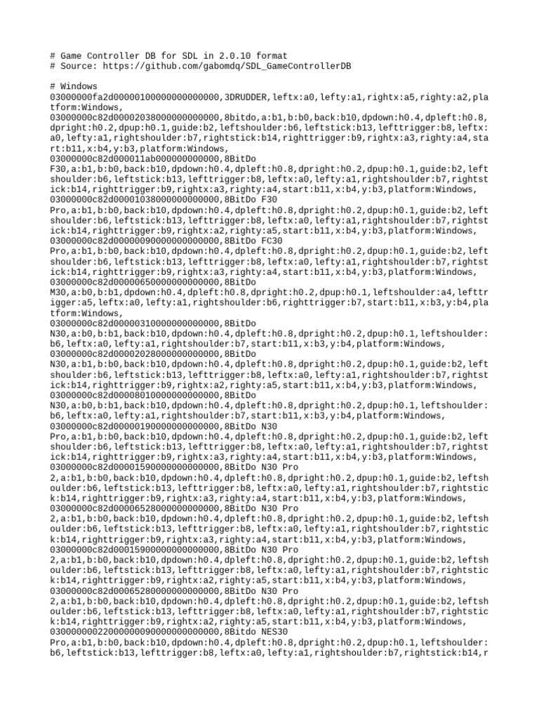 Game Controller Db | PDF