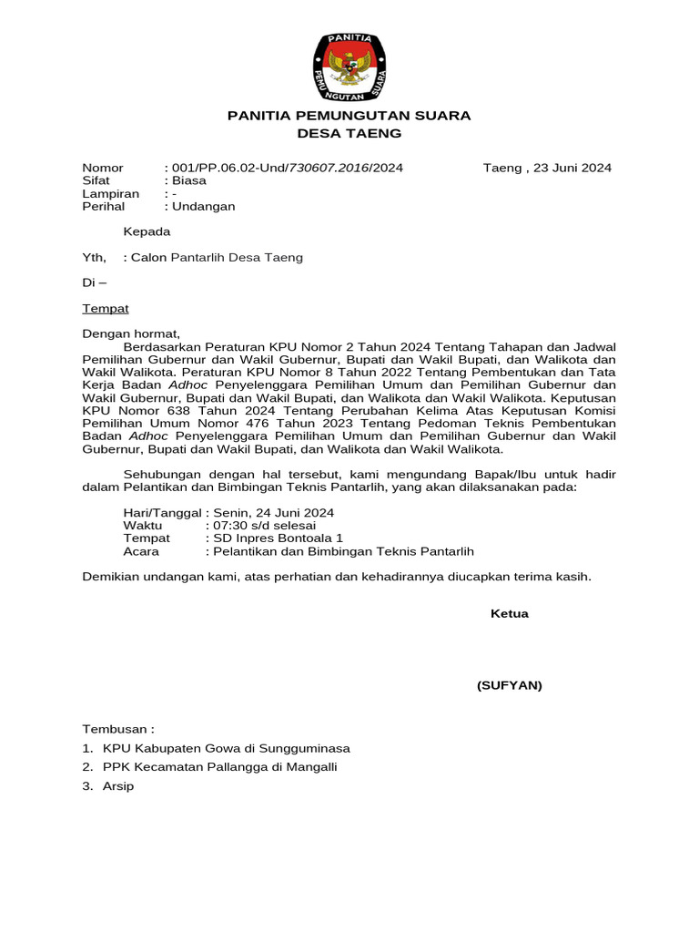 Format Undangan PPS[1] | PDF