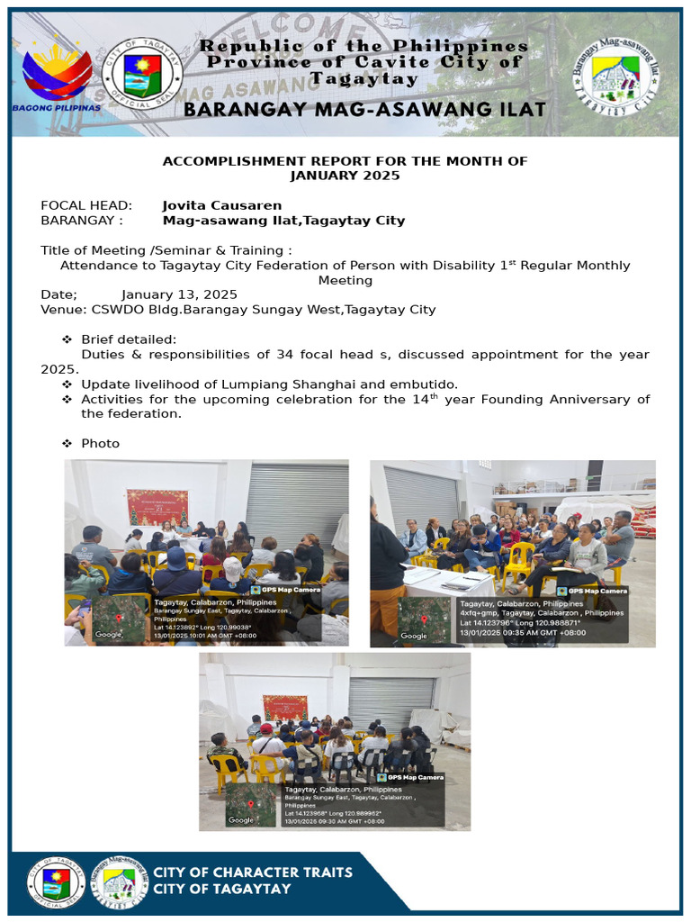 Pwd Accomplishment Report | PDF | Social Policy | Disability