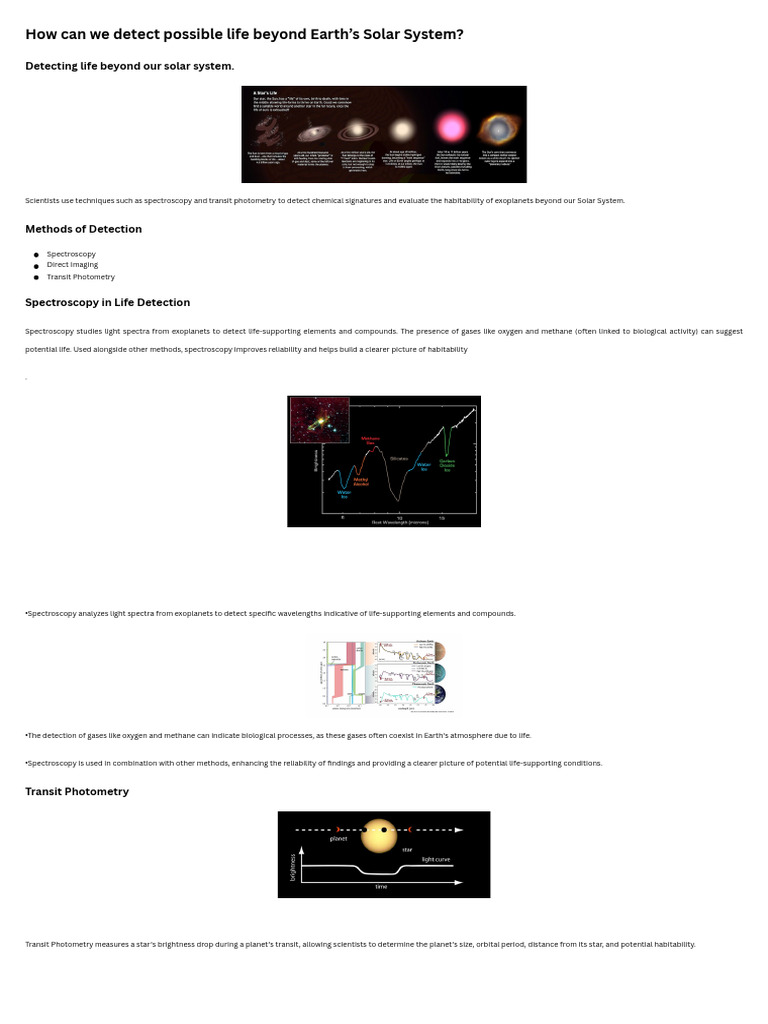 Detecting Life Beyond Our Solar System | PDF | Planetary Habitability ...