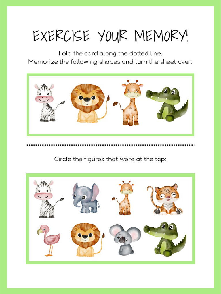 Exercise Your Memory With Animals | PDF