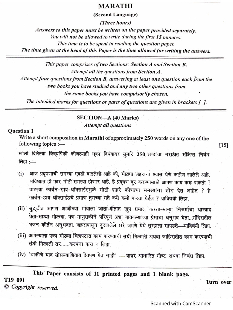 Board Paper 2019 | PDF