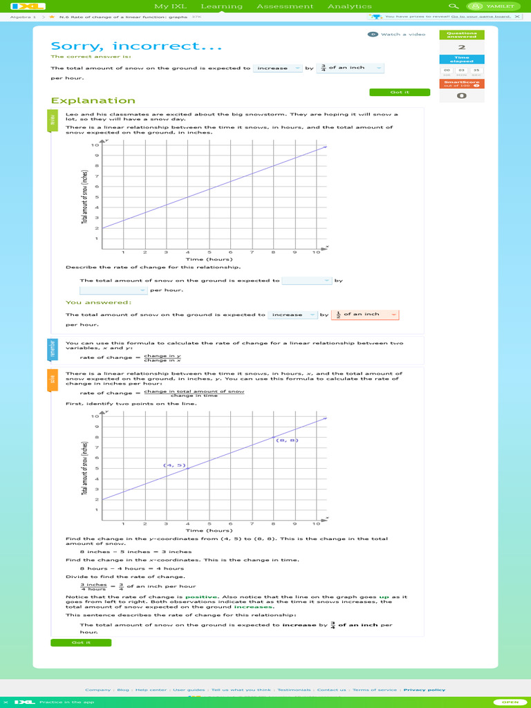 Snowfall Rate of Change Explained | PDF | Mathematics