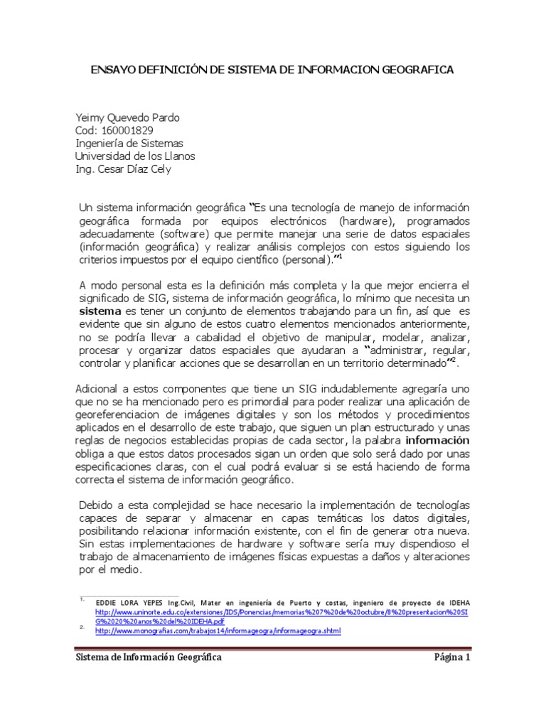Definición de Sistema de Información Geográfica | PDF | Sistema de ...