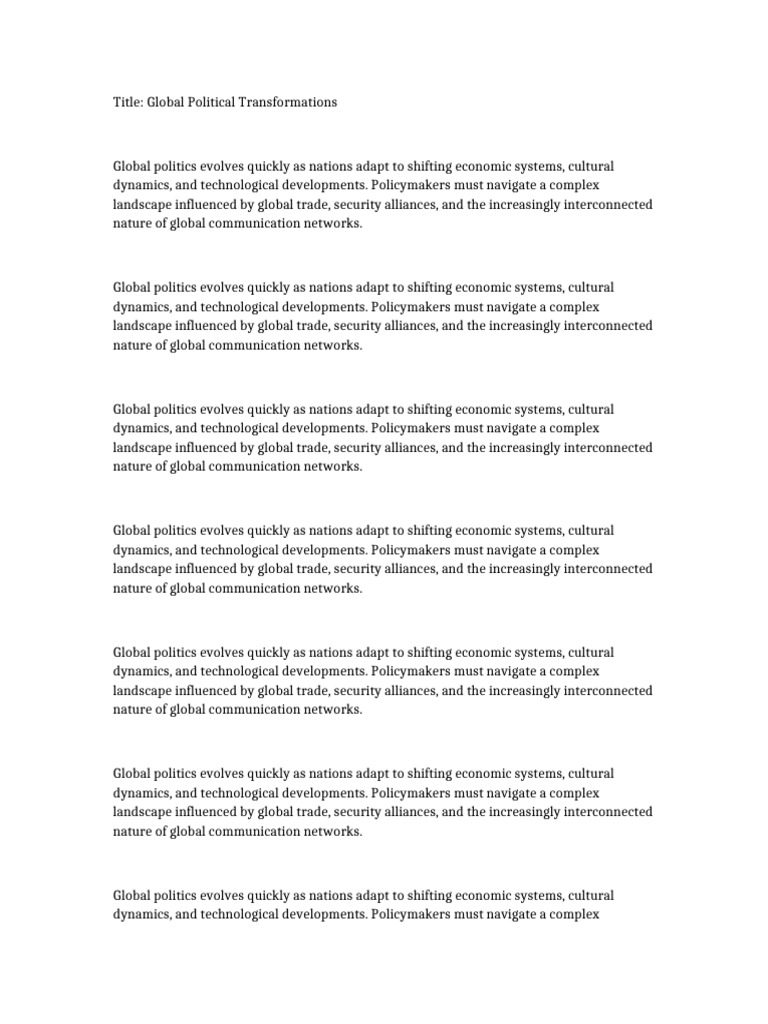 Global Political Transformations Explained | PDF | Policy | Decision Making