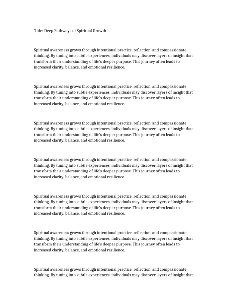 Spiritual 10pages | PDF | Psychology | Cognition