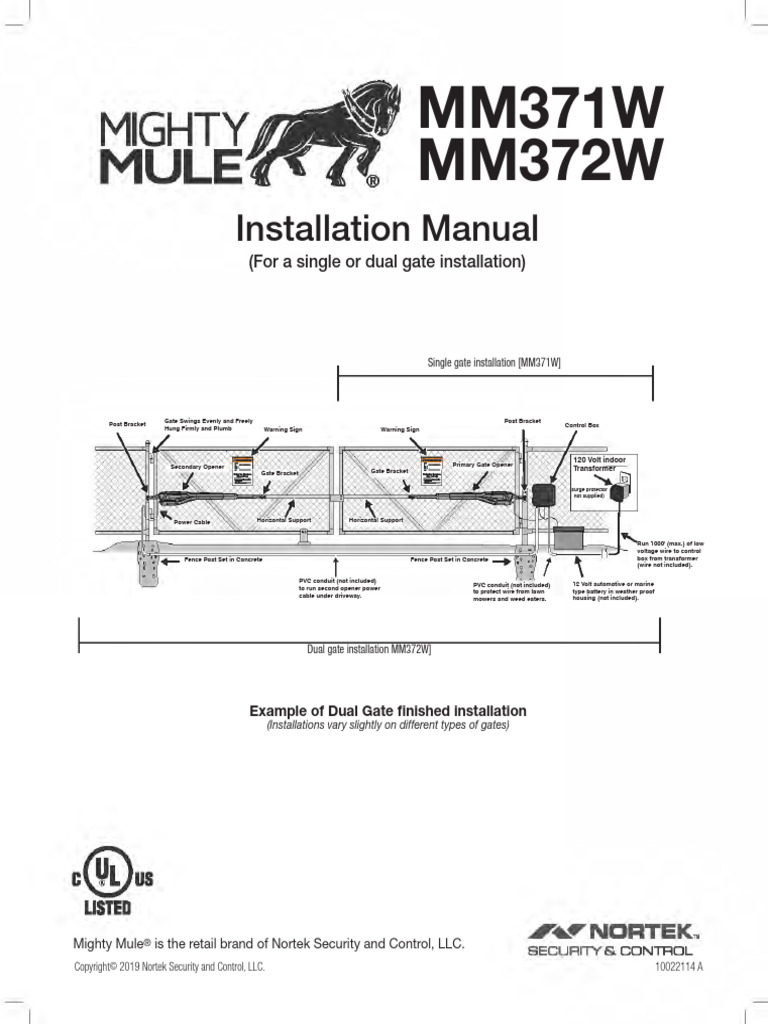 Mighty Mule Gate Installation Manual | PDF | Legal Liability ...