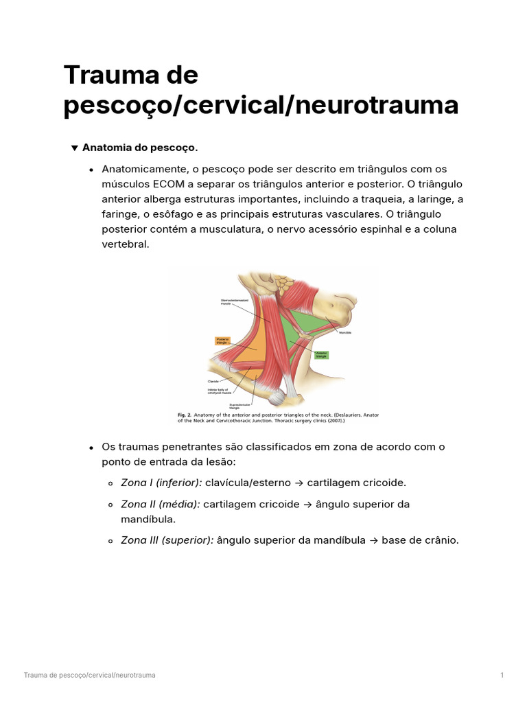 Trauma de Pescoocervicalneurotrauma | PDF | AVC | Especialidades médicas