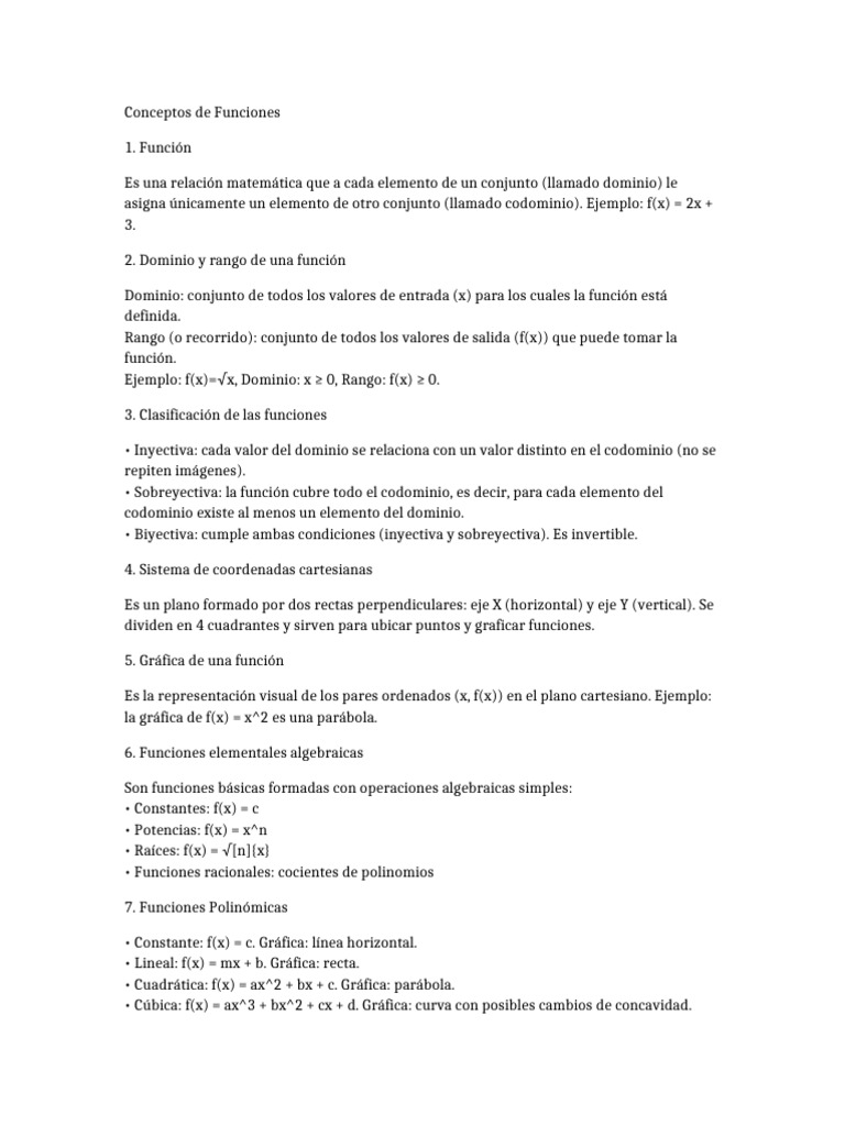 Conceptos Funciones | PDF