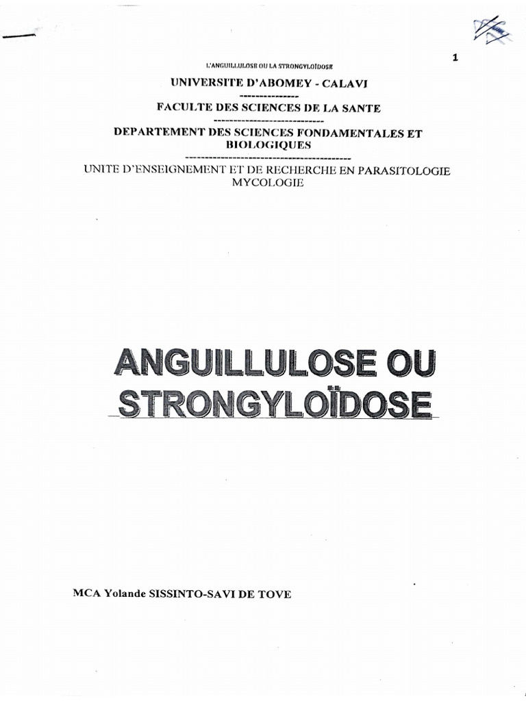 Anguillulose Ou Strongyloïdose | PDF