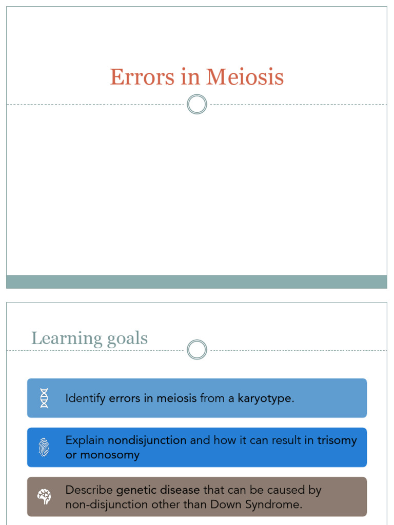 05 Errors in Meiosis | PDF | Meiosis | Chromosome