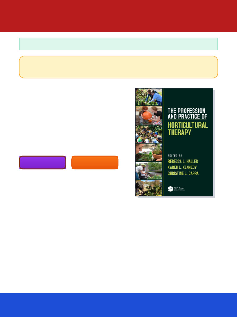 The Profession and Practice of Horticultural Therapy 1st Edition ...
