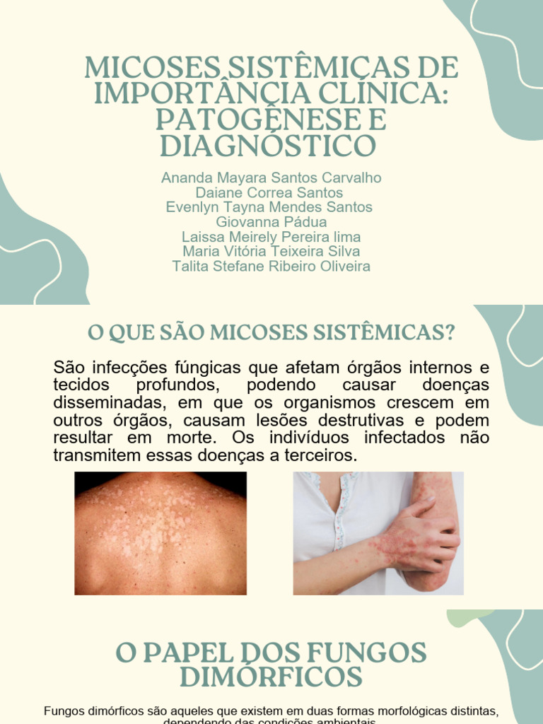Micoses Sistêmicas: Diagnóstico e Patogênese | PDF | Doenças e ...